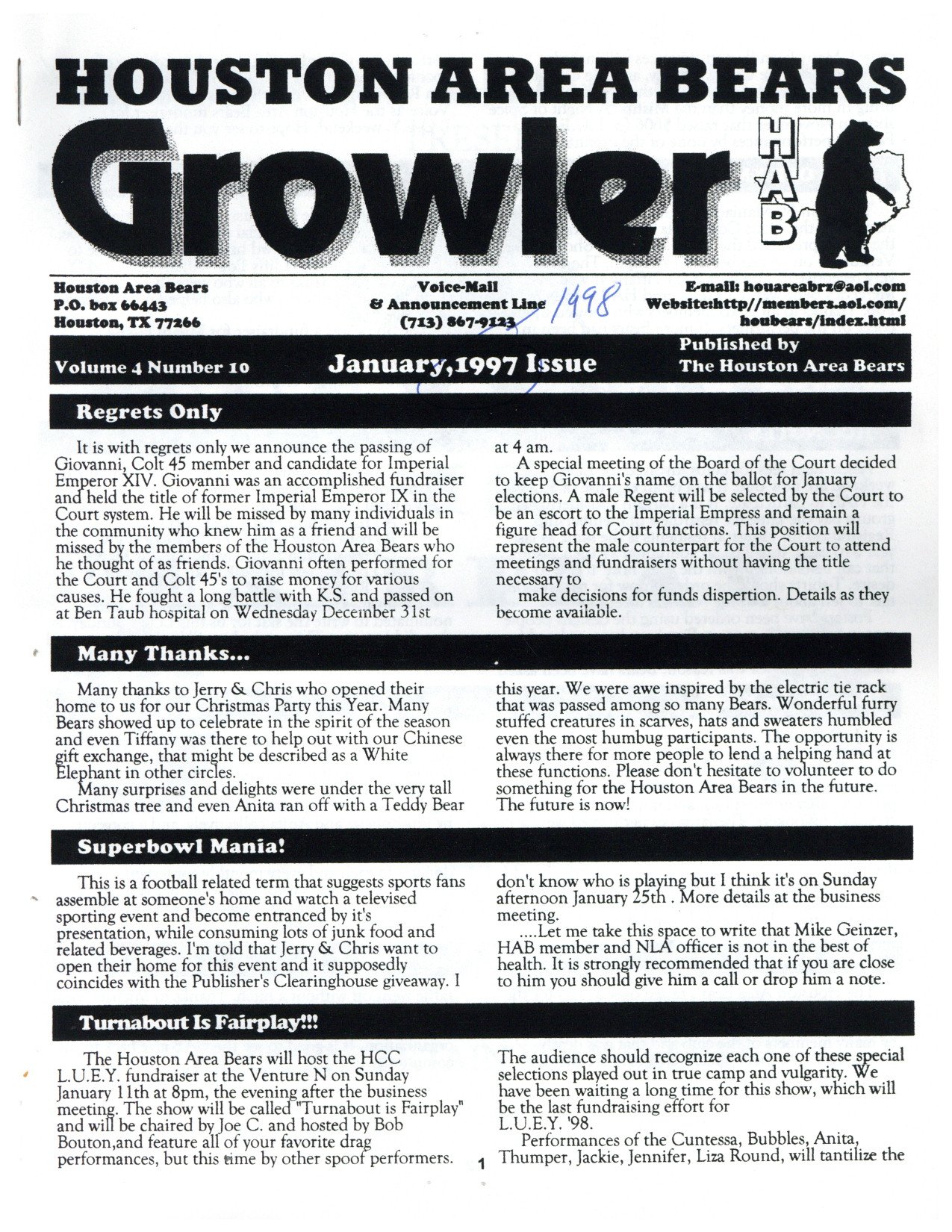 HAB - Houston Area Bears, Houston Bears